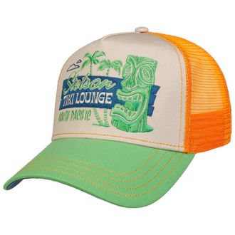 Stetson Tiki Lounge Trucker Cap Small - Mehrfarbige Kappe - L&auml;ssige Stoffcap - Mesh-Kappe mit Frontpanel aus Baumwolle - Unisex - Fr&uuml;hling bis Winter orange O
