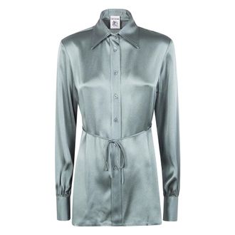Semicouture Femme, Blouses et Chemises, Vert, Taille: 38 FR Satin Shirt