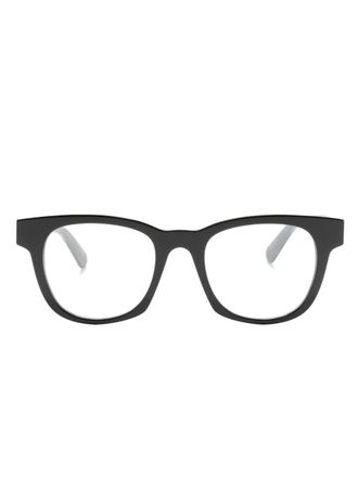 Moncler Brille mit breitem Gestell - Schwarz