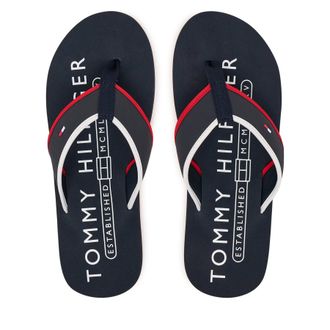 Tommy Hilfiger Zehentrenner Tommy Hilfiger Tumble Beach Sandal FM0FM05710 Dunkelblau