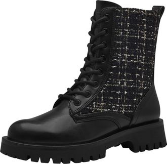 Tamaris Damen Stiefelette Vegan; BLACK COMBINED, EU 36
