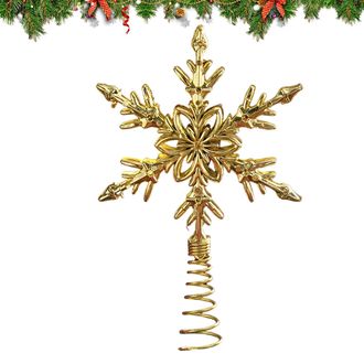 Generic Goldene hohle Weihnachtsbaumspitze, goldfarbene Weihnachtsbaumspitze, goldfarbener Weihnachtsbaumspitze, klein, goldfarben, tragbar, f&uuml;r Einkaufszentr