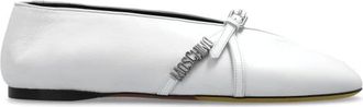 Moschino Femme, Chaussures, Blanc, Taille: 39 1/2 EU Ballerines en cuir