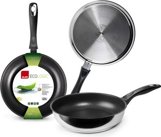 Ibili Pfanne New Ecologic, 18 cm, Edelstahl, Anti-Haft-Beschichtung Xylan, geeignet für Induktion