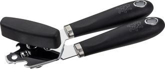 Stanley Rogers Dosen&ouml;ffner Pride - Hochwertiger Dosen&ouml;ffner mit geh&auml;rtetem Stahl, ergonomischem Soft-Touch-Griff - 20,8 x 6,5 x 5 cm, Grau-Schwarz, Designed in Germa