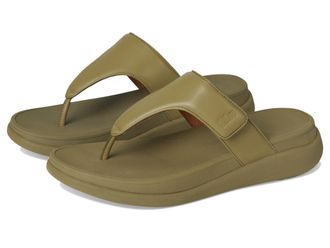 FitFlop Damen F-Mode Go Adjustable Flatform Toe-Post Sandale, olivgrün, 40 EU