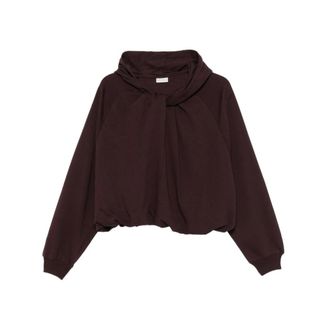Dries Van Noten Femme, Sweatshirts et sweats &agrave; capuche, Brun, Taille: 36 FR SweaT-shirt &agrave; capuche avec d&eacute;tail torsad&eacute;
