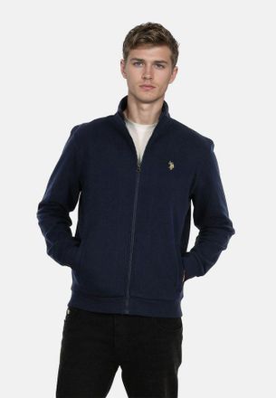 U.S.Polo Association Sweatjacke USTheoo - Herren Zip-Jacke mit Stehkragen und Logo-Stickerei Baumwoll-Polyester-Mix, weich, formstabil und mit Eingrifftaschen