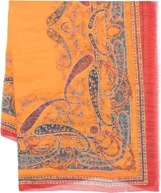 Etro paisley-print scarf - Orange