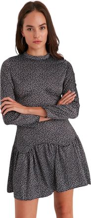 Trendyol Damen Trendyol Woman Petite Midi A-line Crew Neck Knit Dress Kleid, Gray, 5-6 Jahre EU
