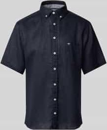 Fynch-Hatton Regular Fit Leinenhemd mit Button-Down-Kragen