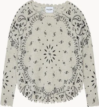 Kujten Pull cachemire col rond liquette - Pull Mela Bandana