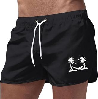 Generic Short de bain hawa&iuml;en &agrave; s&eacute;chage rapide pour homme avec poches, Noir, 3XL