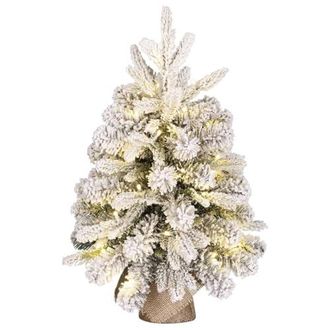 Black Box Trees Grimshaw K&uuml;nstlicher Weihnachtsbaum im Topf mit LED-Beleuchtung und Timerfunktion - H60 x &Oslash;45 cm - Gr&uuml;n