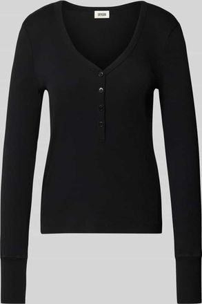 Drykorn Longsleeve mit V-Ausschnitt und Knopfleiste Modell KORDELIA