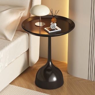 Generic Kleiner Beistelltisch, Runder Beistelltisch, Kleiner Nachttisch Mit Vergr&ouml;&szlig;Erter Halbkugelf&ouml;Rmiger Basis, Konkave Tischplatte for Wohnzimmer, Schlafzi