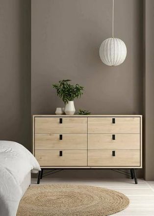 Dmora Kommode Aurore, Wohnzimmerbuffet, Wohnzimmer-Sideboard, Moderne K&uuml;chen-Speisekammer, 150x40 h95 cm, Eiche