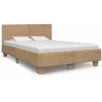 vidaXL Vidaxl - Cadre de lit avec t&ecirc;te de lit sans matelas rotin v&eacute;ritable