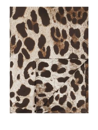 Dolce & Gabbana lot de deux taies doreiller &agrave; imprim&eacute; l&eacute;opard - Marron