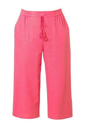 Ulla Popken Schlupfhose Culotte Rose Leinenmix weites Bein Elastikbund