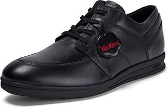 Kickers Mens Troiko Lace Up Leather School Shoes | Smart Everyday School Look | Secure Lace-Up Fit, Cushioned for All-Day Wear, Noir, 46