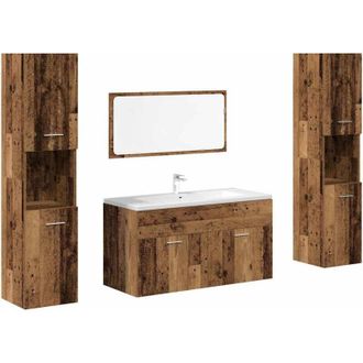 vidaXL Vidaxl - Ensemble de meubles salle de bain 4 pcs bois ding&eacute;nierie
