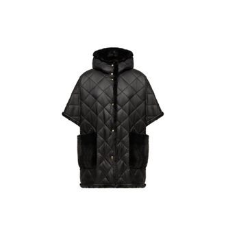 Moncler Moncler Cape &Agrave; Capuche R&eacute;versible, Femme, Noir, Taille: Uni