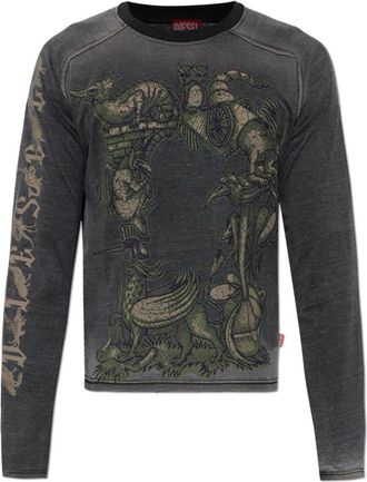 Diesel Homme, Tops, Gris, Taille: XL T-Jori-A T-shirt