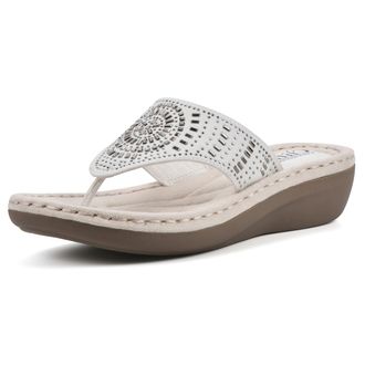 White Mountain Damen Cienna Sandale, Weiß/Stoff, 39.5 EU
