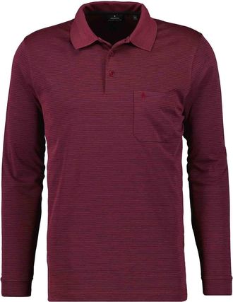 Ragman Herren Softknit-Poloshirt Langarm mit Zip Beere-620, XXL