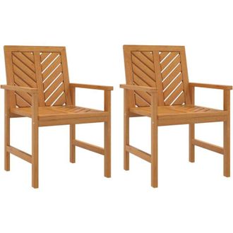 vidaXL Vidaxl - Chaises &agrave; manger de jardin lot de 2 bois massif dacacia