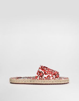 Dolce & Gabbana Espadrilles Aus Canvas Mit Majolika-print - Mann Sandalen Und Slides Multicolor 43