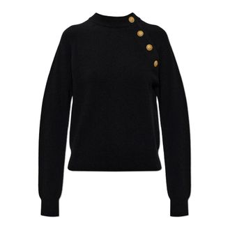 Balmain Shoulder Snap Closure Sweater - - Knitwear - Damen - Schwarzk - XS