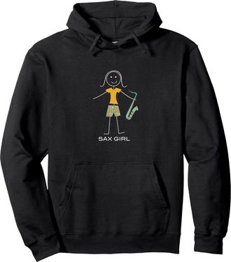 Whyitsme Design Lustige Saxophonspielerin f&uuml;r Damen Pullover Hoodie