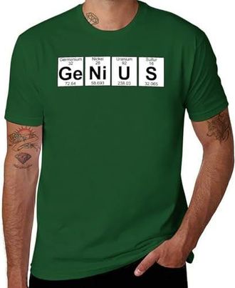 Generic Geek Genius Elements Science - Physics - Inspir&eacute; du tableau p&eacute;riodique Nerd 700995 T-shirt pour homme, Vert, XXL