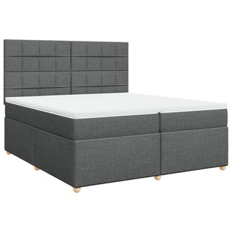 vidaXL Vidaxl - Giroletto A Molle Con Materasso Grigio Scuro 200x200 Cm Tessuto