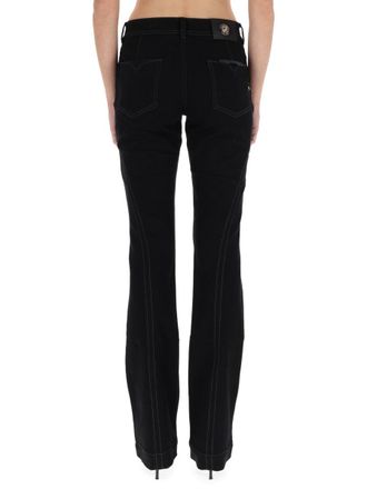 Versace Jeans Couture Zipper Detail Cotton Trousers - Black