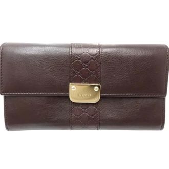 Gucci Pre-owned Leder-Geldb&ouml;rse - - Pre-owned - Damen - Braun - ONE SIZE