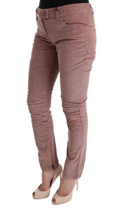 Ermanno Scervino Womens Pink Velvet Cropped Casual Pants Viscose