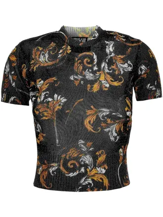 Versace Jeans Couture t-shirt à imprimé baroque - Noir