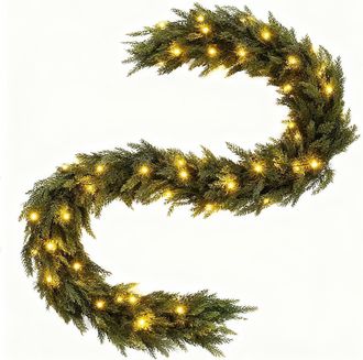 Generic Artificial Pine Garland - 6 Ft Bendable Christmas Decoration, Holiday Greenery Accent, Indoor Fireplace Porch Ornament, Seasonal Festive Display | Liv
