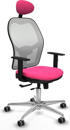 Piqueras y Crespo Schreibtischstuhl in Rosa und Wei&szlig;, mit 1D-Armlehnen, h&ouml;henverstellbarer Lendenwirbelst&uuml;tze und festem Kopfteil, ausgestattet mit Syncro/Traslack und 