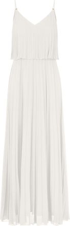 Apart Fashion Damen Plissee-Maxi-Kleid, V-Ausschnitt Sommer Partykleid rückenfrei, Spaghetti-Träger, Elegantes Abendkleid, fließendes formelles Outfit, Hochzeitsgas