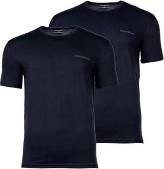 Emporio Armani Lot de 2 t-Shirts &agrave; col Rond avec Logo, Armani Blu/Armani Blu, Taille M