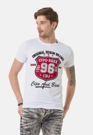 Cipo & Baxx T-Shirt T-Shirt mit gro&szlig;em Wappen-Print