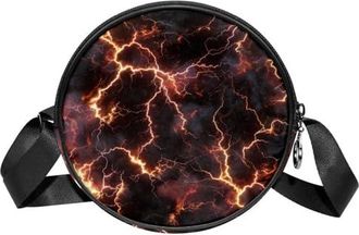 Generic Sac &agrave; bandouli&egrave;re Circle pour femme, petit sac &agrave; bandouli&egrave;re Fulmination avec fermeture &eacute;clair, bretelles r&eacute;glables, sac &agrave; main rond d&eacute;contract&eacute; pour 