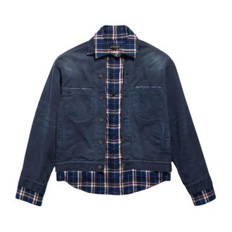 Balenciaga Patched Shirt Denim Jacke - - Jackets - Herren - Blau - M