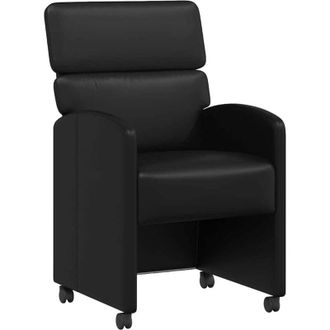vidaXL Esszimmerst&uuml;hle mit Rollen 2 pcs Schwarz 58 x 65 x 98 cm vidaXL