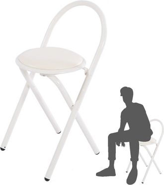 Generic 45,7 cm tragbarer faltbarer Küchenstuhl mit Rückenlehne Schaumstoff gepolsterter Hocker für Erwachsene Leichte 120 kg Gewichtskapazität ideal für den 