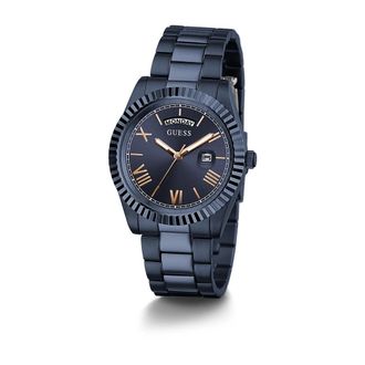 Guess Blaue Edelstahl-Uhr - - Accessories - Herren - Blau - ONE SIZE